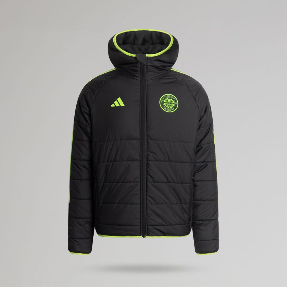 adidas Celtic 2025/26 Black and Neon Green Winter Jacket – Official ...