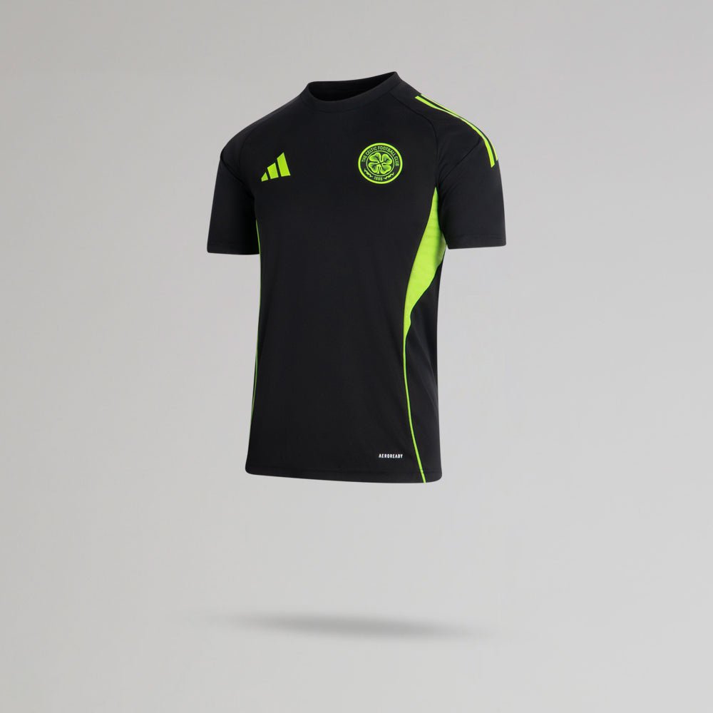 adidas Celtic Junior 2025/26 Black and Neon Green Training Jersey ...