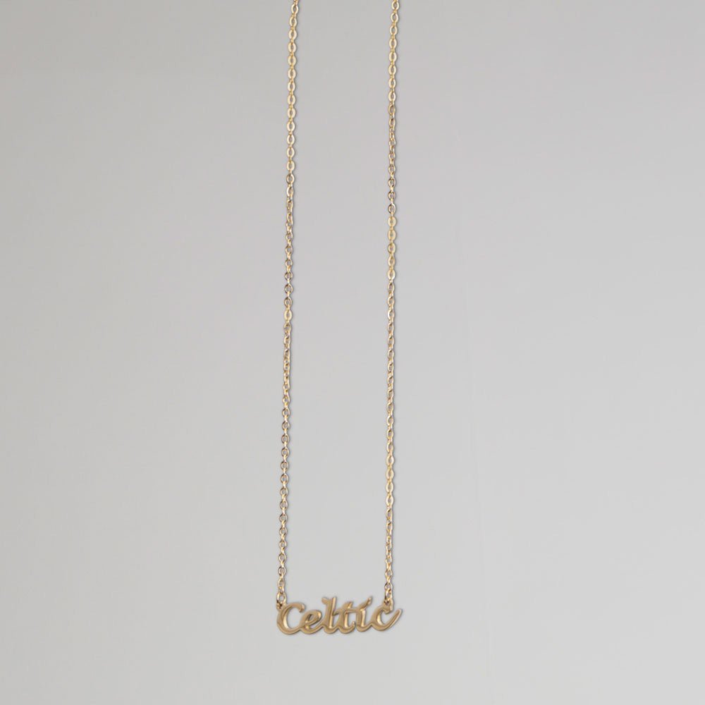 Celtic Gold Plated Text Necklace – Official Celtic Store